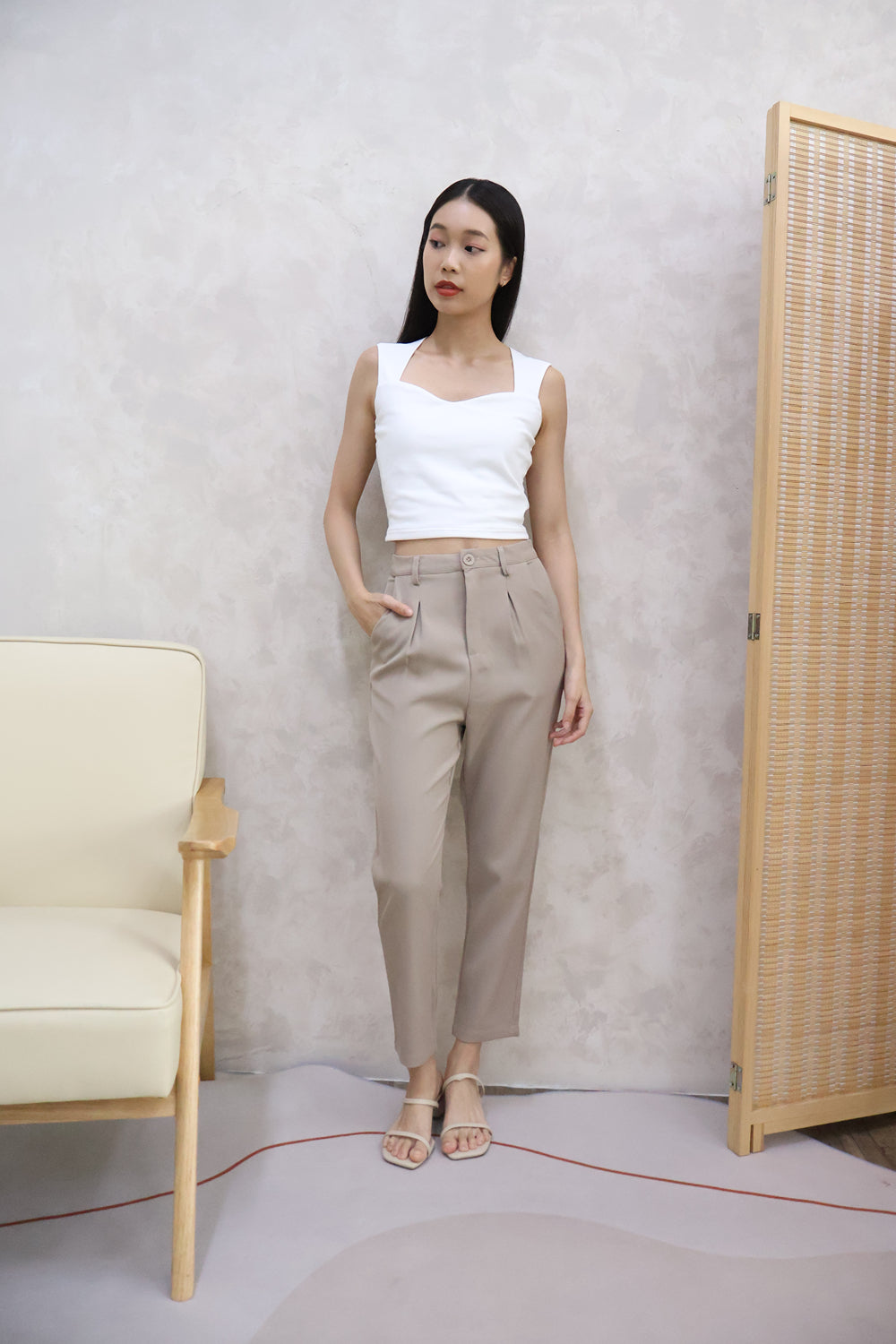 Jen Slim Fit Work Pants in Khaki – AveryDay