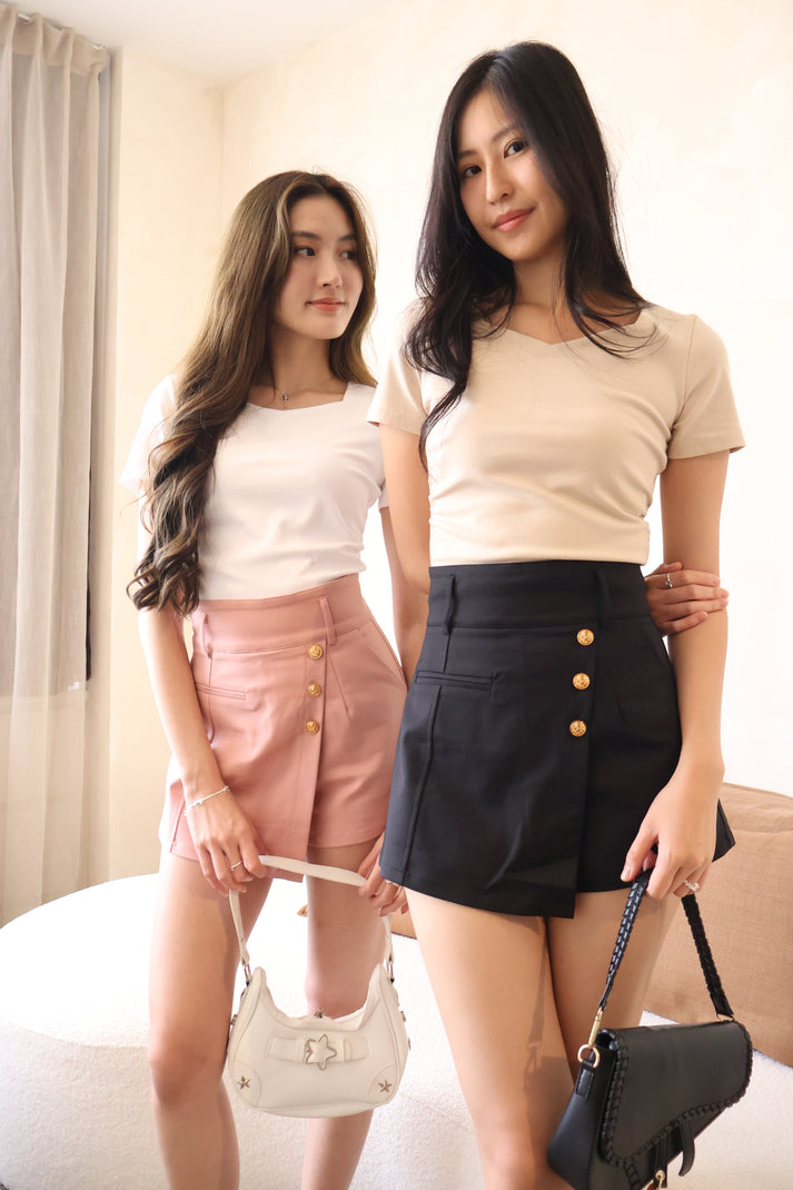 Anya Basic V-Neckline Top In Khaki – AveryDay